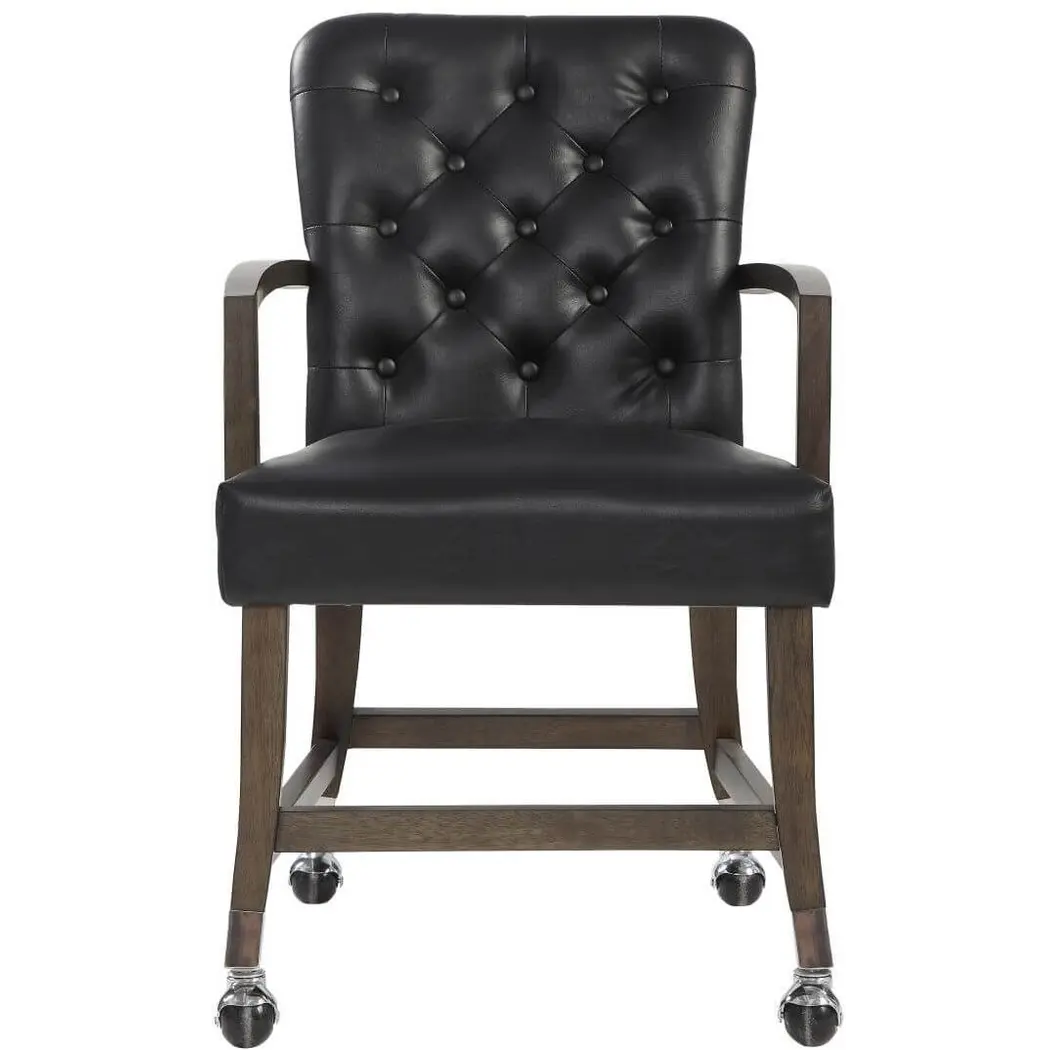 Ante Classic Vinyl Dining Arm Chair, Dark Brown by Homelegance ...