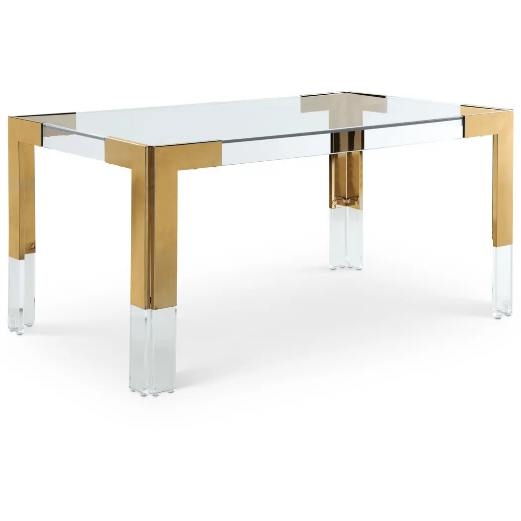 Casper 60 Rectangular Glass Dining Table with Acrylic & Stainless Steel ...