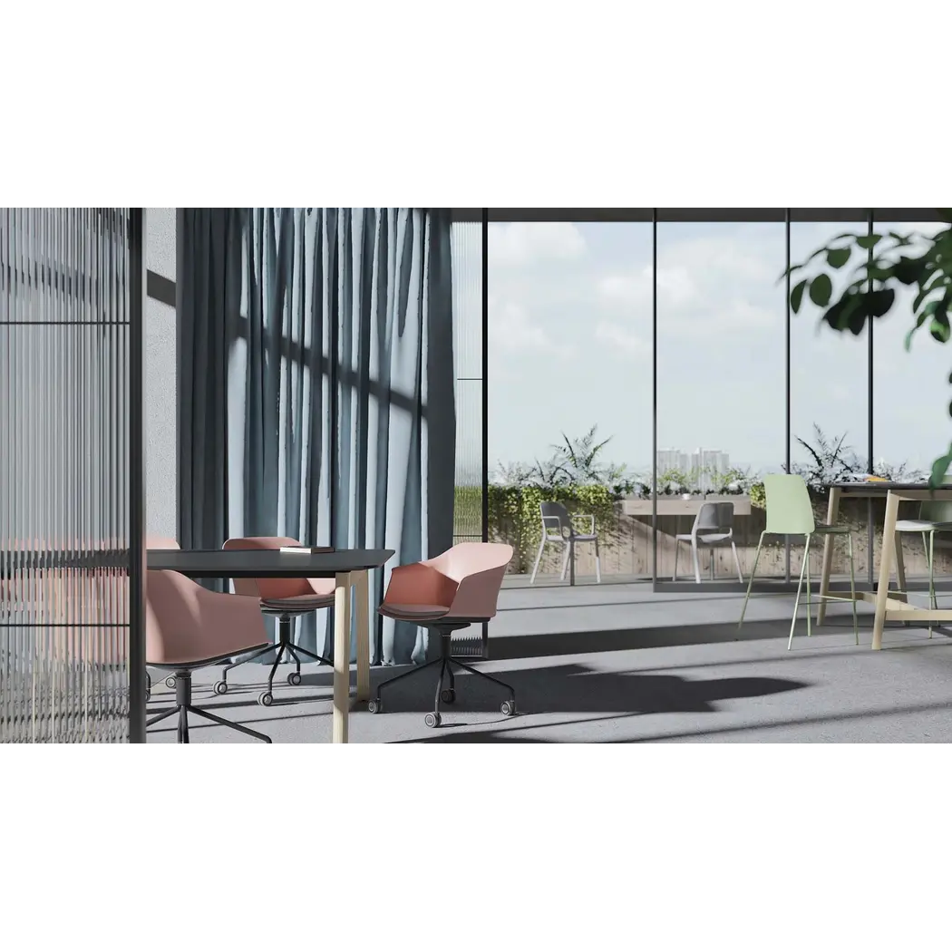 POLYTONE-C Plastic Swivel Visitor Chair w/ Castors by NARBUTAS ...