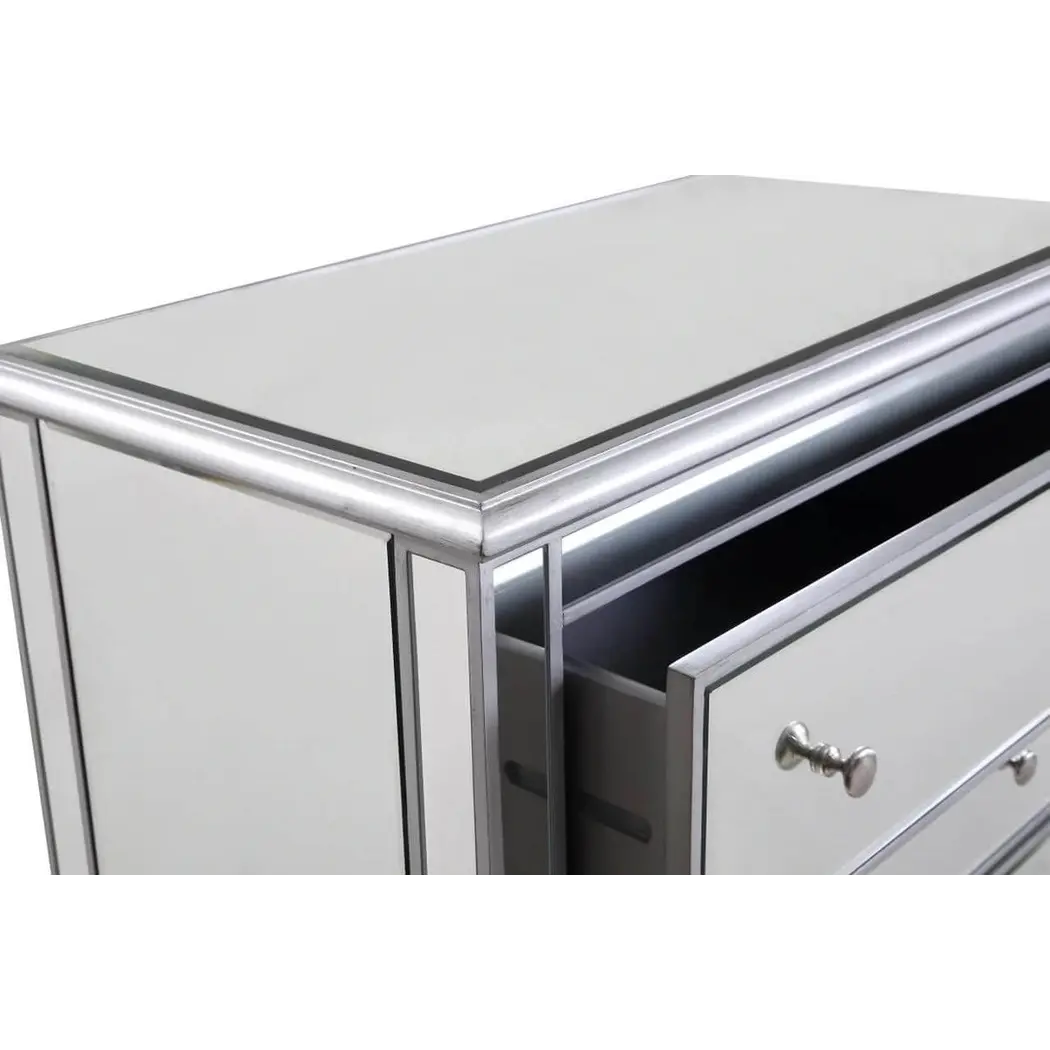 Contempo 3 Drawer Bedside Cabinet, Silver by Elegant Lighting | Sohomod.com
