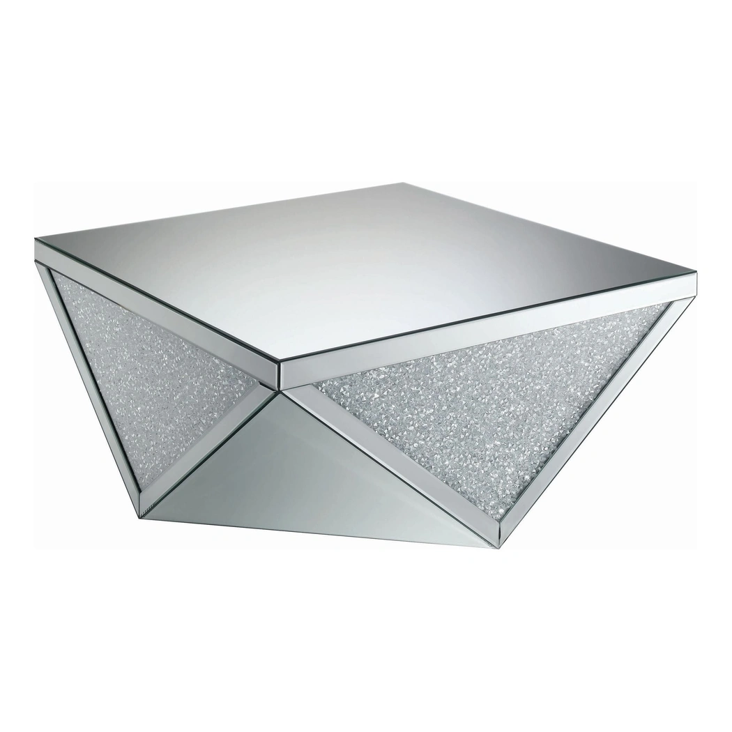 Buy Gunilla Square Mirrored Coffee Table with Triangle Detailing by