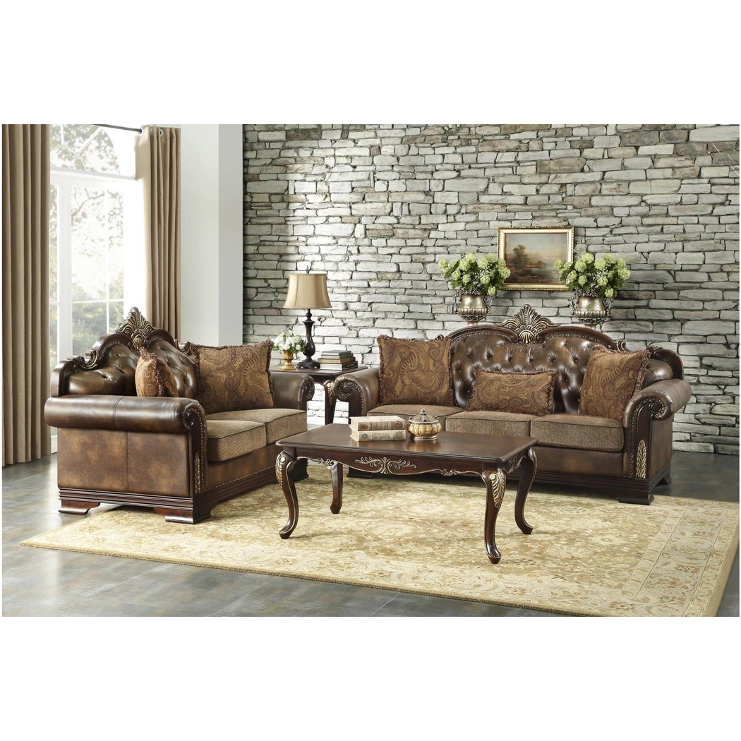 Croydon Fabric/Bi-Cast Vinyl Living Room Set by Homelegance