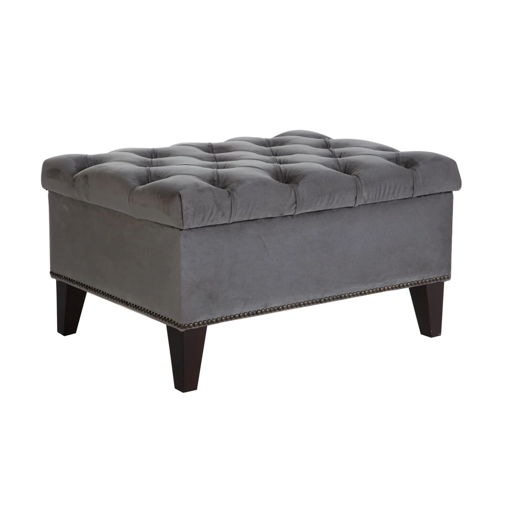 Cecilia Fabric Rectangle Storage Ottoman, Pearla Grey by Istikbal
