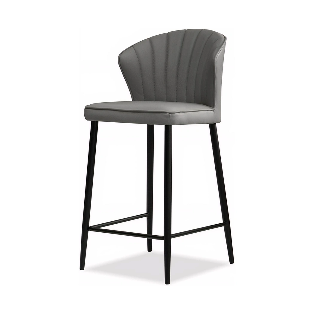 Ariel Leather Dining Counter Stool, Smoke by Mobital