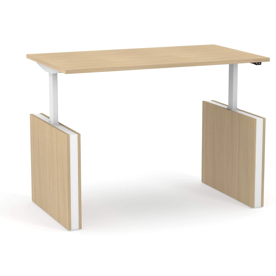 Motion 62.9 Electric Adjustable Office Desk w/3 Level Columns and Panel ...