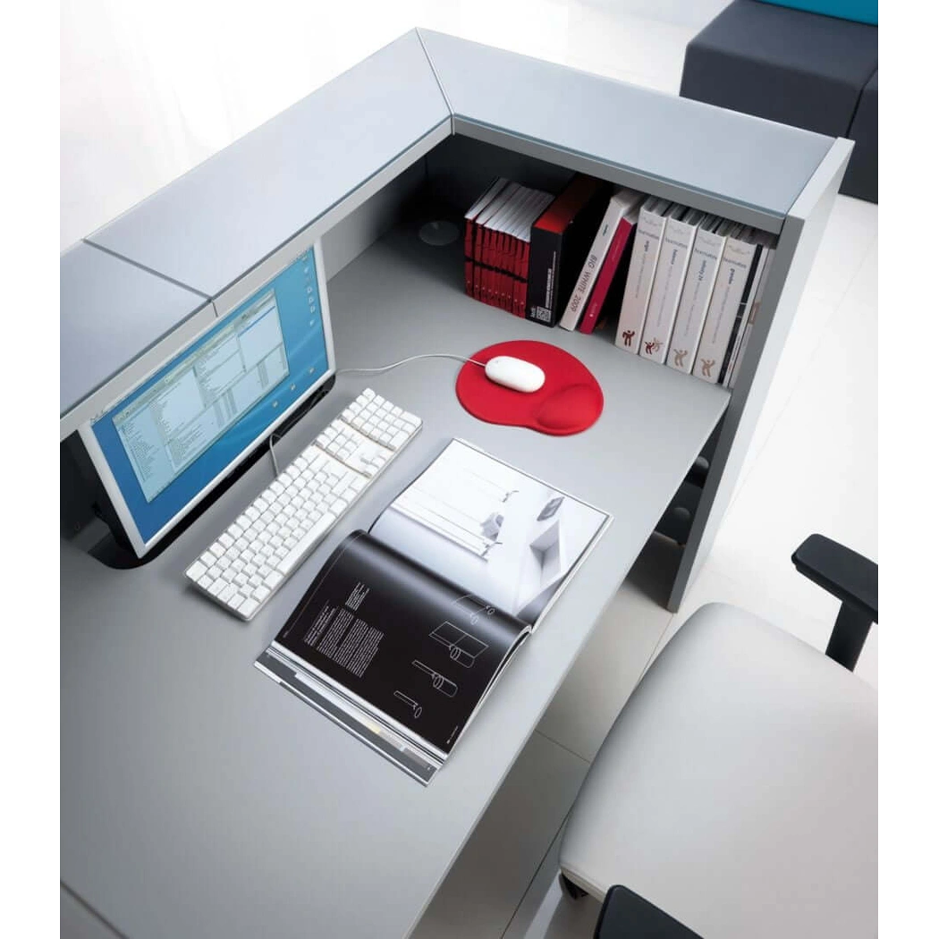 LINEA Straight Glass Reception Desk w/LED Light by MDD Office Furniture ...