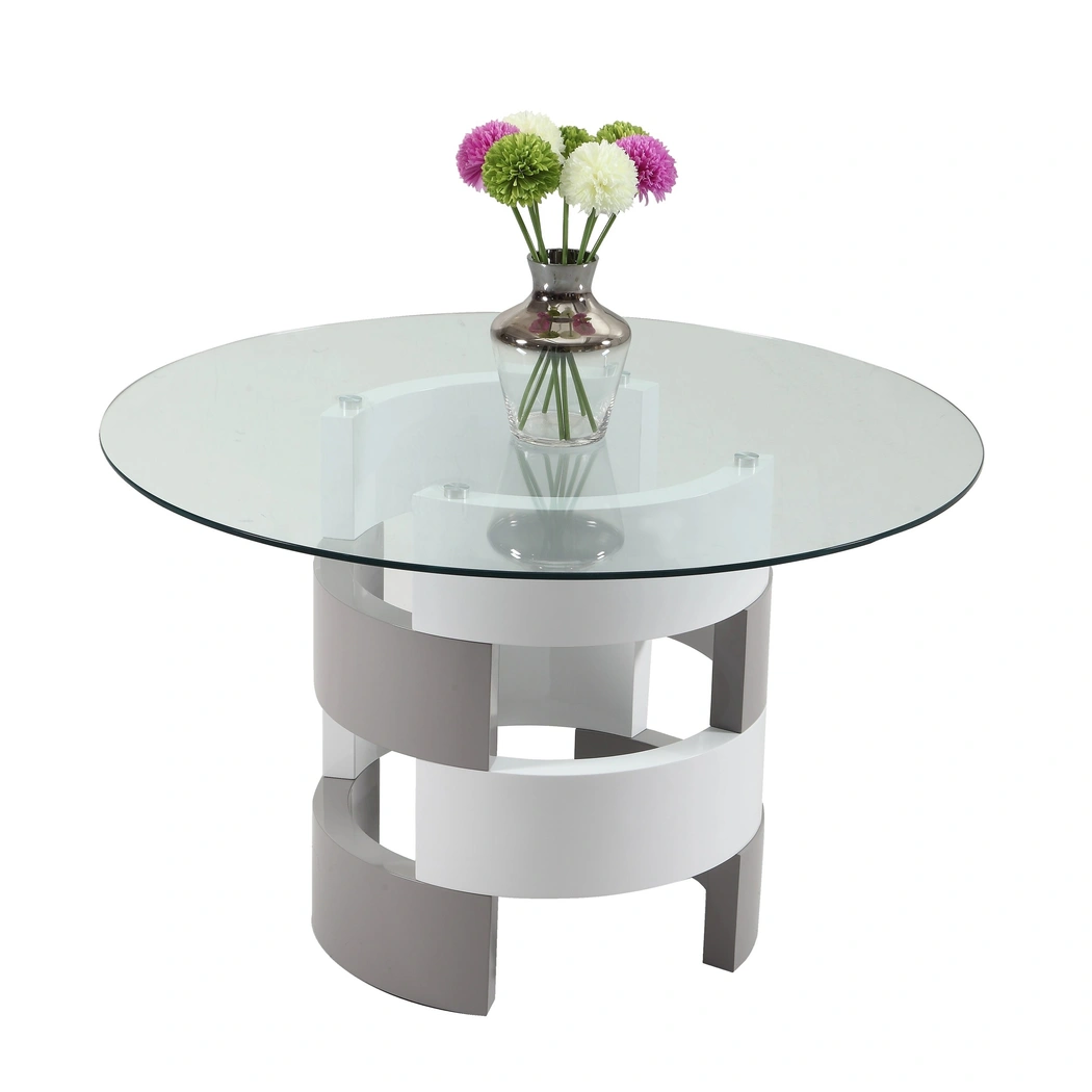 Sunny 48 Round Glass Dining Table by Chintaly Imports