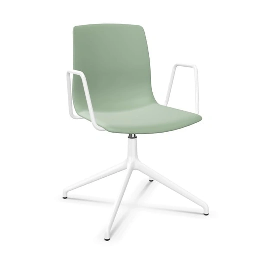 Noom 50 Polypropylene Swivel Chair w/Metal Spoke Legs & Arms