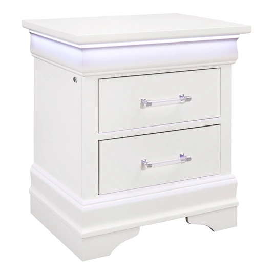 Charlie Bedroom Set w/LED Lighting, White by Global Furniture USA